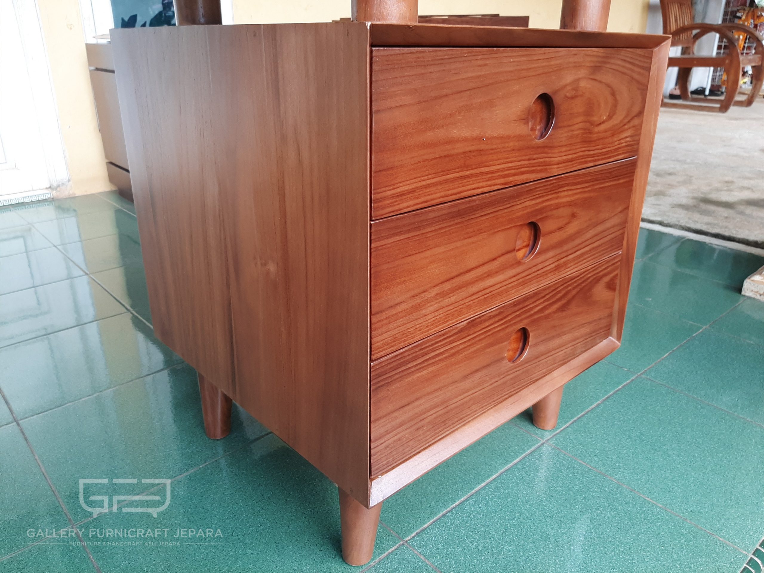 Meja Kerja Komputer Kayu Jati dengan Tempat KeyBoard dan Rak Buku ...