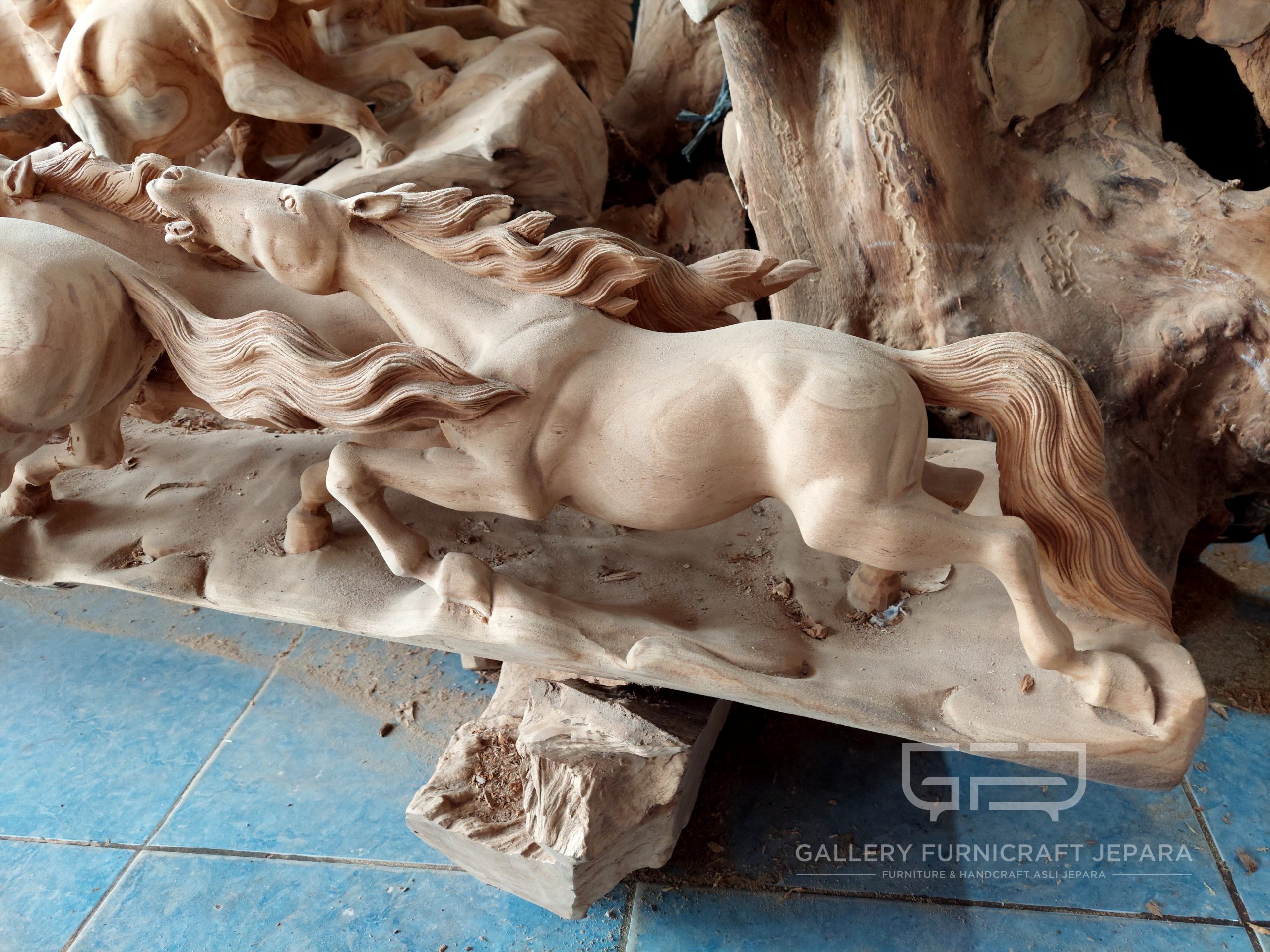 Relief Patung Kuda Kayu Jati Solid – panjang 240cm – Gallery Furnicraft ...