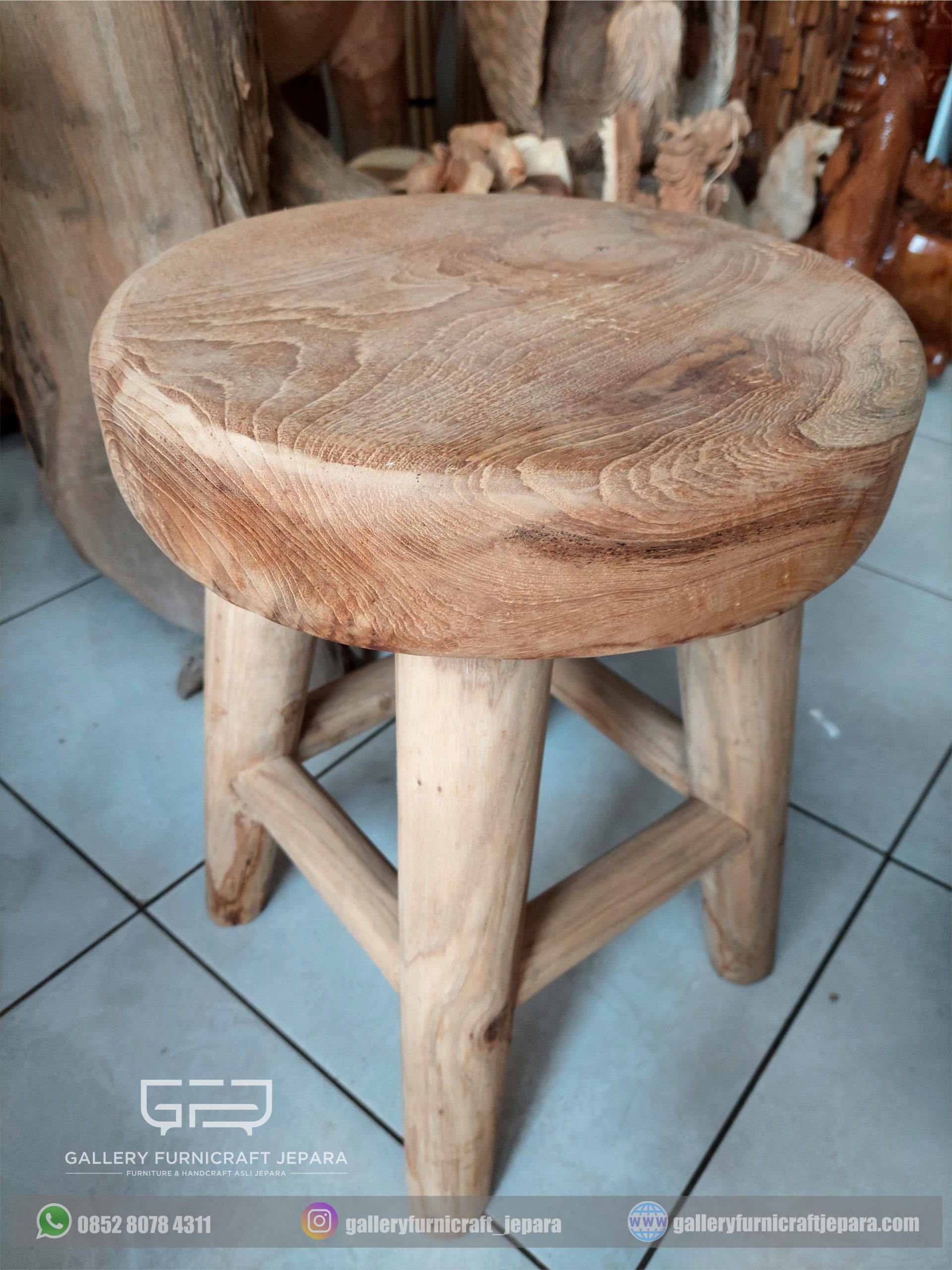 Stool Jati Antik 35x50cm – Gallery Furnicraft Jepara