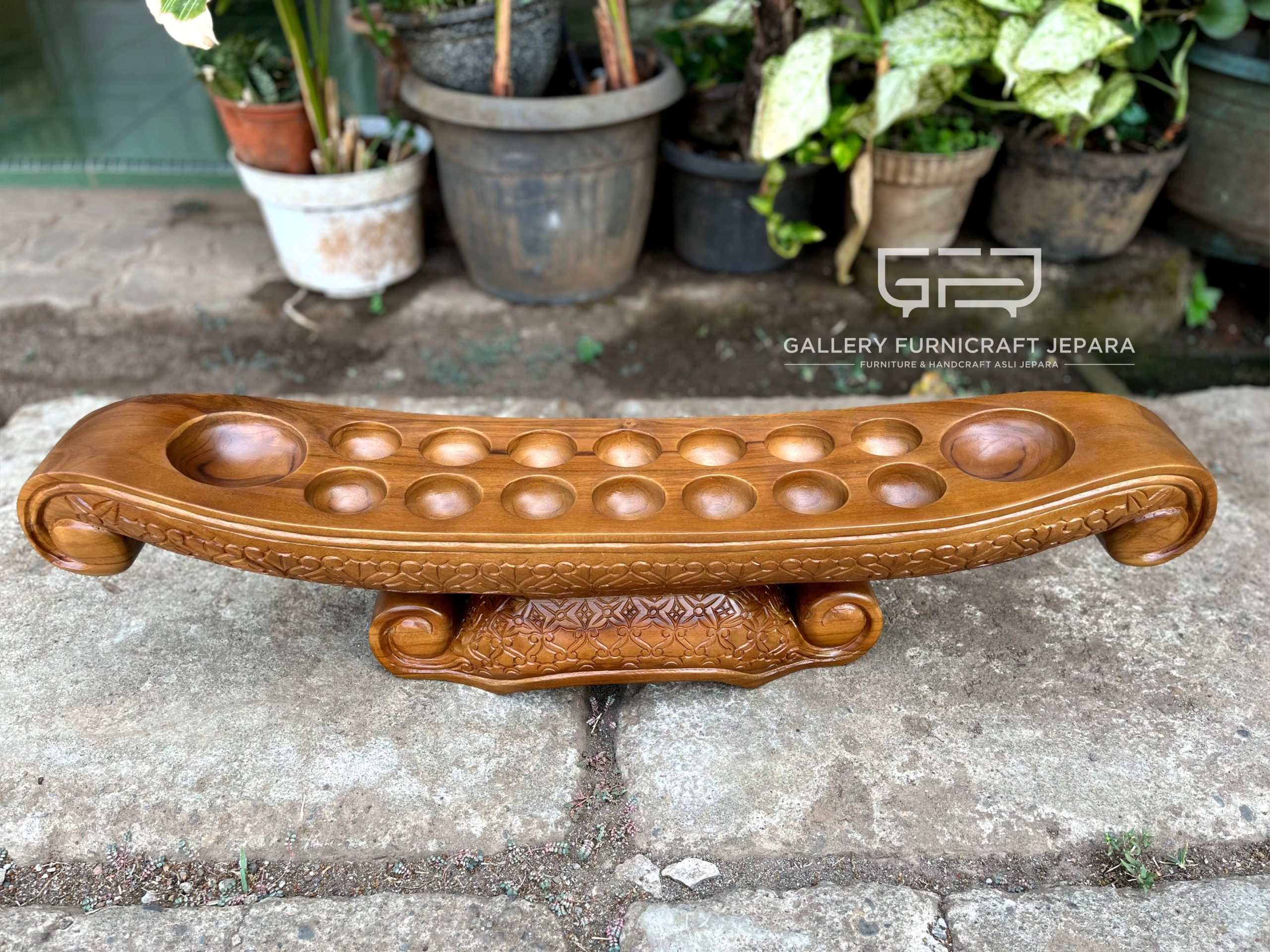Congklak Dakon Gamelan 7 Lubang Kayu Jati Solid Finsihing Satin Doff ...
