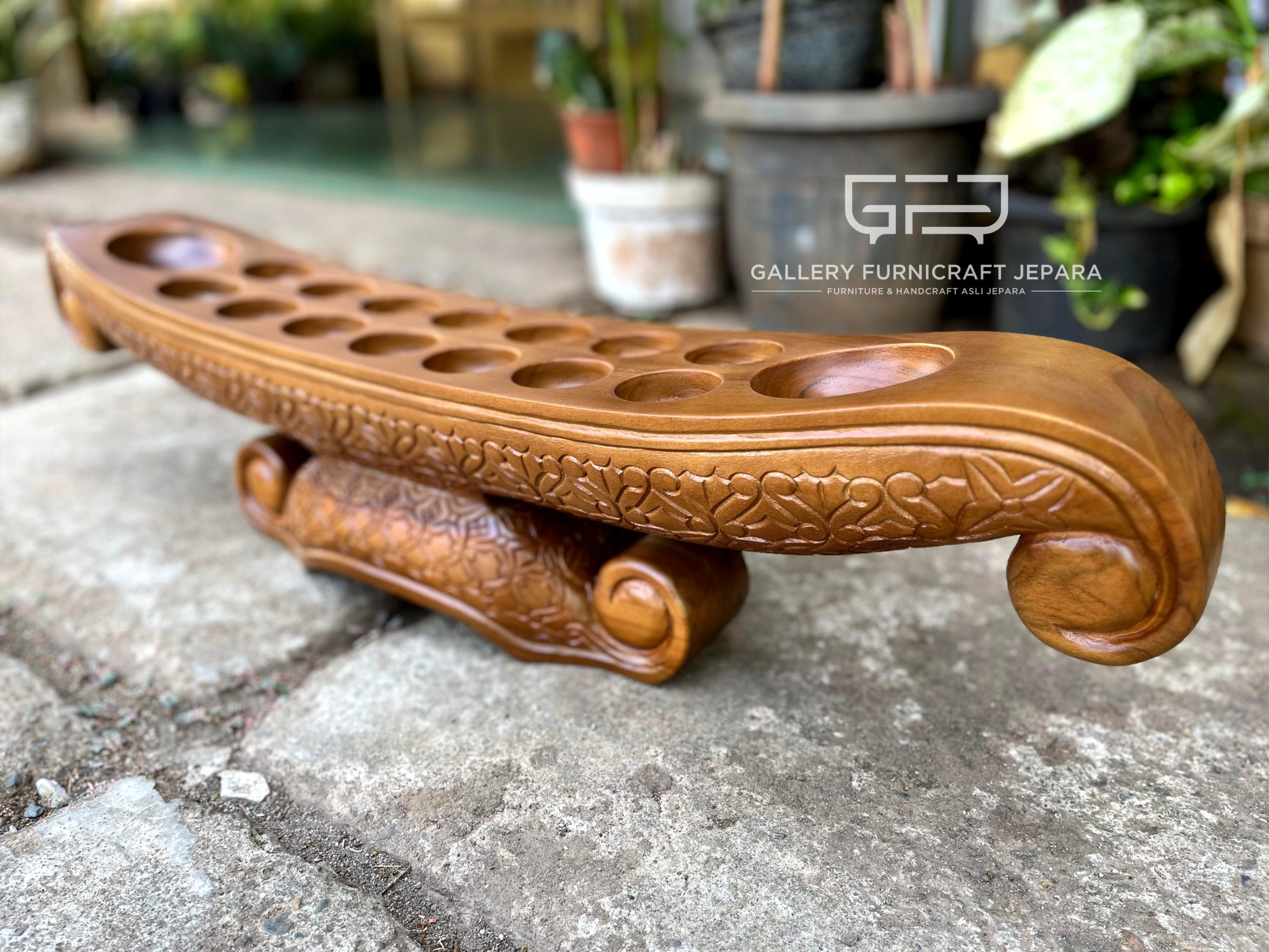 Congklak Dakon Gamelan 7 Lubang Kayu Jati Solid Finsihing Satin Doff ...